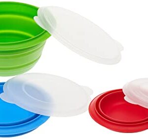 Progressive International CB-20 Storage Bowls with Lids, Set of 3, teal, green and red