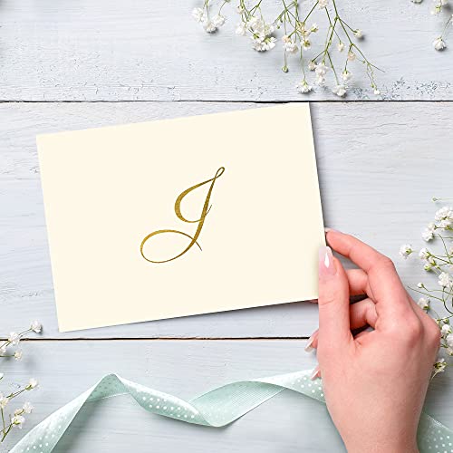 Designer Greetings Monogram Boxed Note Cards, Personalized Stationery Set (10 Count), Letter J