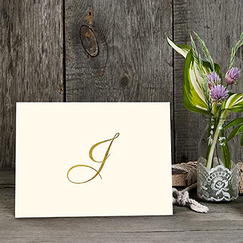 Designer Greetings Monogram Boxed Note Cards, Personalized Stationery Set (10 Count), Letter J