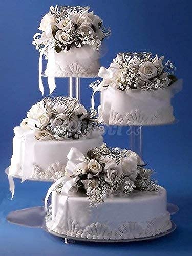 4 Tier Clear Spiral Cascade Wedding Cake Stand (Style 400-A)