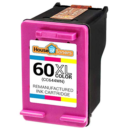 Houseoftoners Remanufactured Ink Cartridge for HP 60XL for HP PhotoSmart C4780 C4795 C4680 C4650 D110 D110a DeskJet F4480 F4280 F4580 D2530 D2545 D2680 (1 Color) [Does Not Read Ink Level]