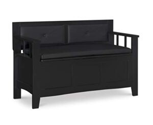 linon carlton padded bench, 44.5"w x 17"d x 30"h, black