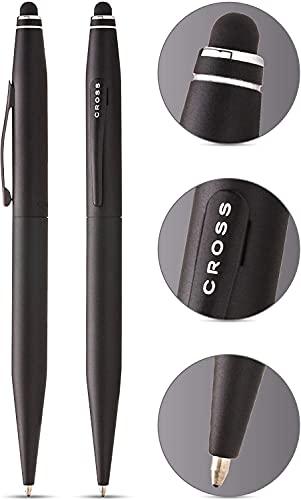 Cross Tech2 Refillable Ballpoint Pen, Medium Ballpen With Stylus, Includes Premium Gift Box - Satin Black