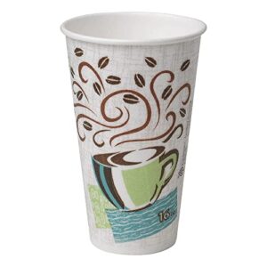 georgia-pacific 5356dx dixie perfectouch 16 oz. insulated paper hot coffee cup by pro , coffee haze, 500 count (25 cups per sleeve, 20 sleeves per case), coffee haze design, white/ multicolor