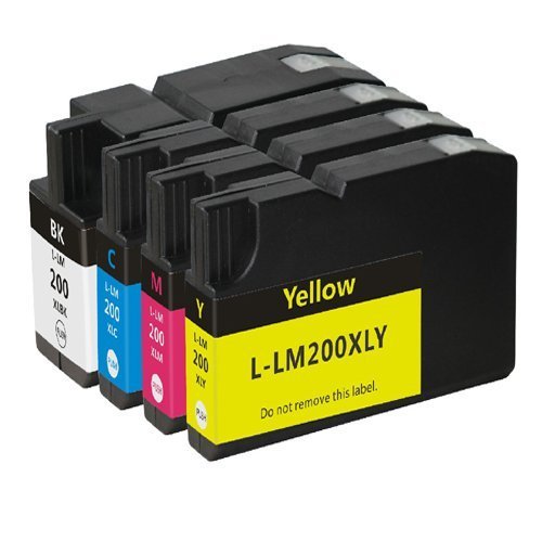 Generic Replacement 4 Ink Cartridges Compatible with Lexmark 200XL Pro4000 Pro5500 Pack of 4