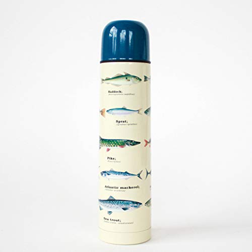 Gift Republic Blue Willow Pattern Fish Thermos Flask, One Size, Multi