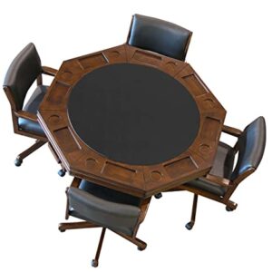 Fairview Game Rooms 3-in1 Combination Game & Dining Table Set with 4 Rocker-Swivel Chairs- (Chestnut)