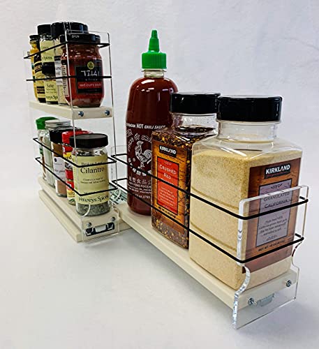 Vertical Spice - 23x2x11 DC - Spice Rack and Storage Organizer Drawer - Cabinet Mounted - Size: 5.75" Width x 10.75" Height x 10.6" Depth - Made In USA