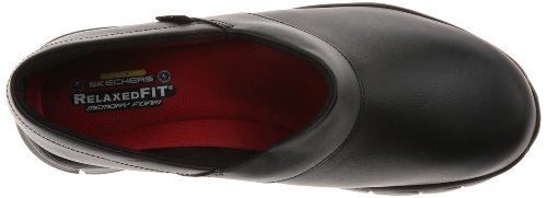 Skechers for Work Women's Relaxed Fit Slip Resistant Work Shoe, Black, 8 M US