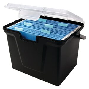 office depot 30% recycled portable file box, 10 11/16in.h x 14 11/16in.w x 10 3/8in.d, 50649