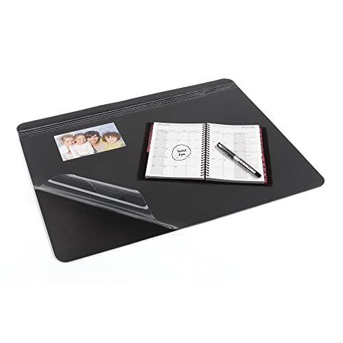 Office Depot Overlay Desk Pad, 19in. x 24in., Black/Clear, 48174-OD