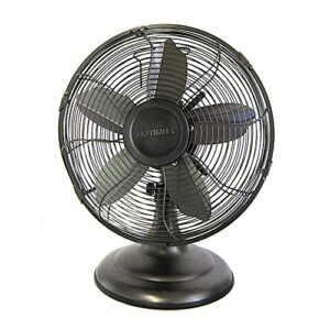 optimus f-6212a f-6212a 3-speed 60-watt 12-in. portable retro oscillating table fan