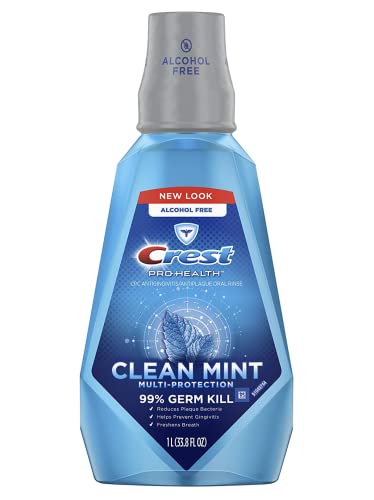 Crest Pro-Health Multi-Protection Alcohol Free Rinse 1L, Refreshing Fresh Mint - 2 Pack