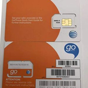 AT&T 6006A Prepaid Go Phone Pre-Paid 4G Sim Card