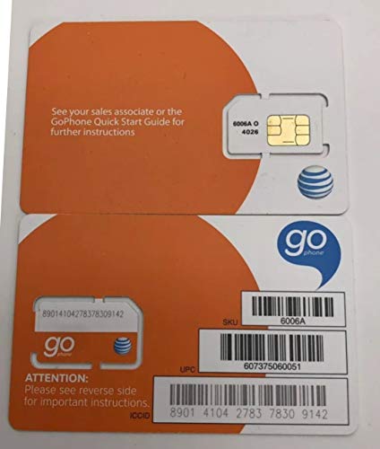 AT&T 6006A Prepaid Go Phone Pre-Paid 4G Sim Card