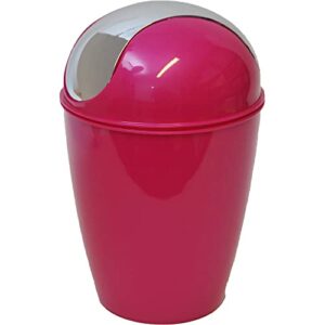 evideco french home goods pink round floor trash can waste basket 4.5-liters-1.2-gal