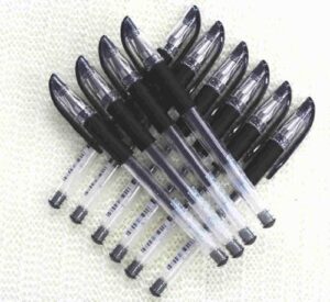 uni-ball signo rubber grip & stick ultra micro point gel pens -0.28mm-black ink-value set of 10