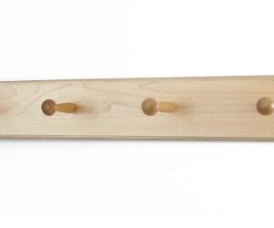 Solid Maple Shaker Peg Rack (Natural, 23" x 3.5" with 4 pegs)