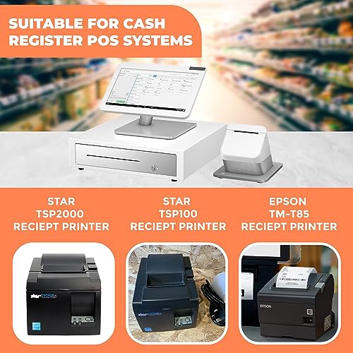 3 1/8 x 230 Thermal Paper Receipt Cash Register Rolls POS Printer Paper Epson tm-t88v and more BPA Free 48 GSM (10 ROLLS)