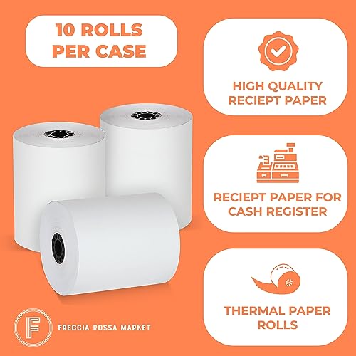 3 1/8 x 230 Thermal Paper Receipt Cash Register Rolls POS Printer Paper Epson tm-t88v and more BPA Free 48 GSM (10 ROLLS)