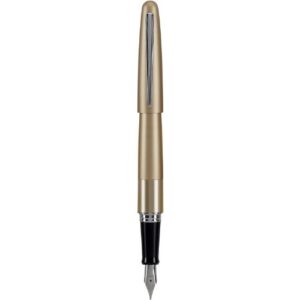 pilot metropolitan collection fountain pen, gold barrel, classic design, medium nib, medium nib, black ink (91119)