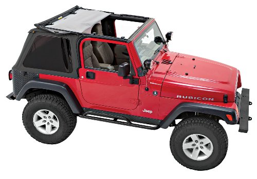 Pavement Ends by Bestop 56840-15 Black Denim Frameless Sprint Top for 1997-2006 Jeep Wrangler