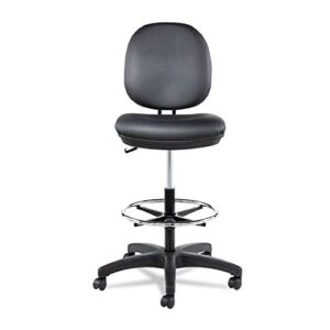 Alera IN4616 Interval Series Swivel Task Stool, PVC-Free Faux Leather, Black