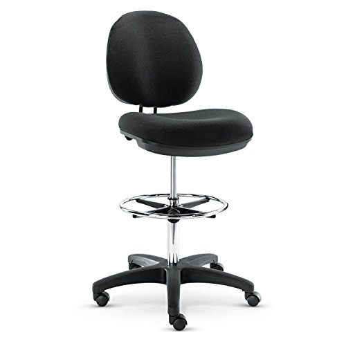 Alera IN4616 Interval Series Swivel Task Stool, PVC-Free Faux Leather, Black