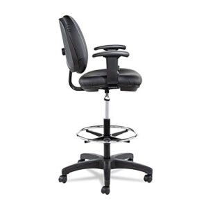 Alera IN4616 Interval Series Swivel Task Stool, PVC-Free Faux Leather, Black