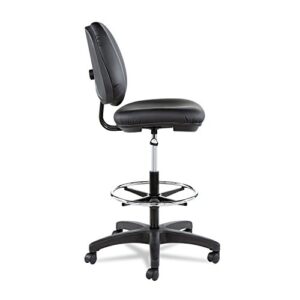 Alera IN4616 Interval Series Swivel Task Stool, PVC-Free Faux Leather, Black