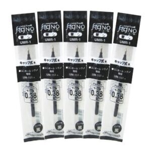 Uni-Ball Signo Ultra Micro Point Gel Pens Refills UM151 -0.38mm-Black Ink-Value Set of 5