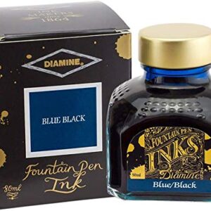 Diamine 80ml Blue/Black fountain pen ink bottle