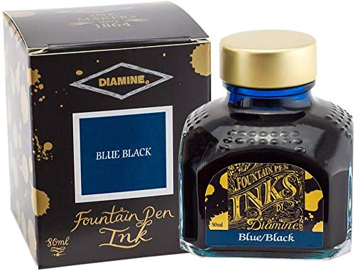 Diamine 80ml Blue/Black fountain pen ink bottle