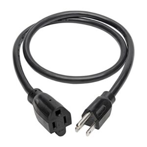 Tripp Lite P024-003 Heavy-Duty Power Extension Cord 15A, 14AWG (NEMA 5-15P to NEMA 5-15R) 3-Ft Black