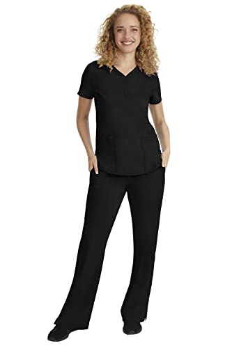 Healing Hands Scrub Pants for Women 2 Pocket Elastic Back Drawstring Pant Purple Label 9095 Taylor Black M