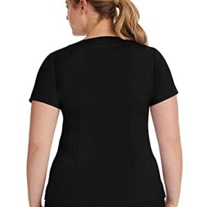 Healing Hands Scrubs for Women Mock Wrap Neck Top 2 Pocket Purple Label Women's Scrub Top 2172 Jordan Black 2XL