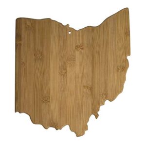 totally bamboo ohio state shaped serving & cutting board, natural bamboo