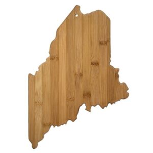 totally bamboo maine state shaped cutting board, natural bamboo