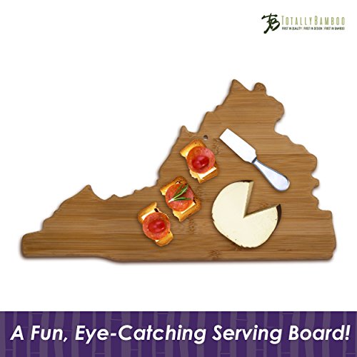 Totally Bamboo Virginia State Shaped Bamboo Serving & Cutting Board, Brown