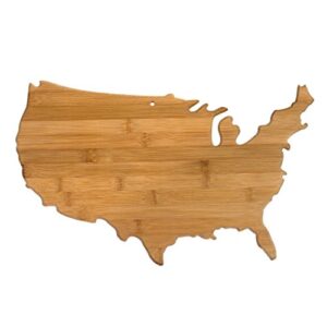 totally bamboo united states of america shaped bamboo serving and cutting board