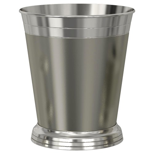 nu steel Lighthouse Metal Trash Can Wastebasket, Garbage Container Bin for Bathrooms, Powder Rooms, Kitchens, Home Offices -Shiny/Brushed Nickel