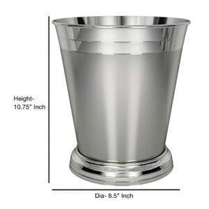 nu steel Lighthouse Metal Trash Can Wastebasket, Garbage Container Bin for Bathrooms, Powder Rooms, Kitchens, Home Offices -Shiny/Brushed Nickel