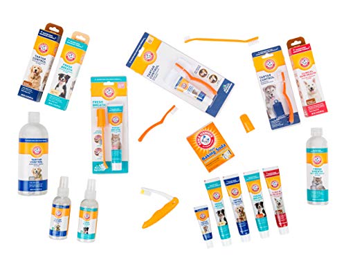 Arm & Hammer for Pets Fresh Breath Kit for Dogs | Contains Toothpaste, Toothbrush & Fingerbrush | Reduces Plaque & Tartar Buildup | Safe for Puppies, 3-Piece Kit, Chicken Flavor