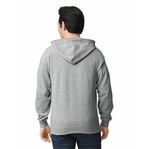 Gildan Adult Fleece Zip Hooded Sweatshirt, Style G18600, Sport Grey, Medium