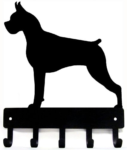 The Metal Peddler Boxer Dog - Key Holder for Wall - Small 6 inch Wide - Made in USA; Home Organization; Foyer, Hallway, Office