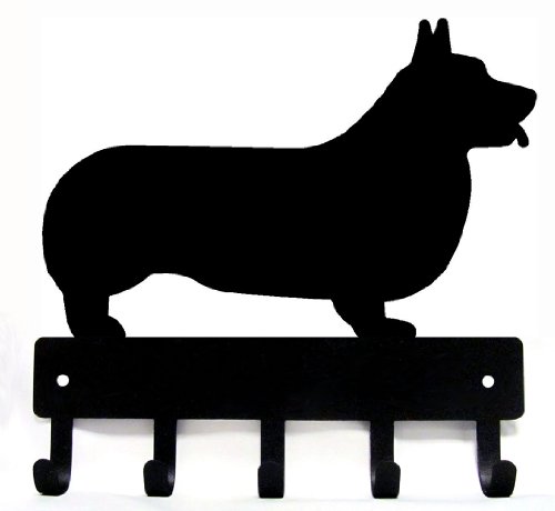 The Metal Peddler Corgi Dog - Key Holder for Wall - Small 6 inch Wide - Made in USA; Home Organization; Foyer, Hallway, Office