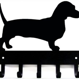 The Metal Peddler Dachshund Dog - Key Holder for Wall - Small 6x5 inch with 5 Hooks - Made in USA; Dog Lover Gifts; Home décor