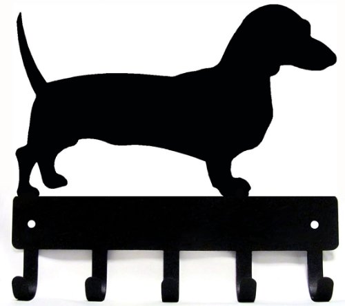 The Metal Peddler Dachshund Dog - Key Holder for Wall - Small 6x5 inch with 5 Hooks - Made in USA; Dog Lover Gifts; Home décor