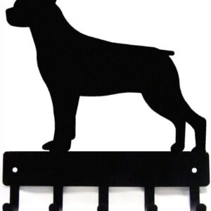 The Metal Peddler Rottweiler Dog - Key Holder for Wall - Small 6 inch Wide - Made in USA; Gift for Dog Lovers