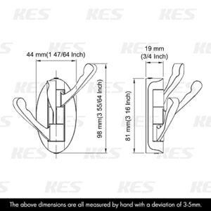 KES Solid Metal Swivel Hook Heavy Duty Folding Swing Arm Triple Coat Hook with Multi Three Foldable Arms Towel Clothes Hanger for Bathroom Kitchen Garage Wall Mount Polished Chrome, A5060